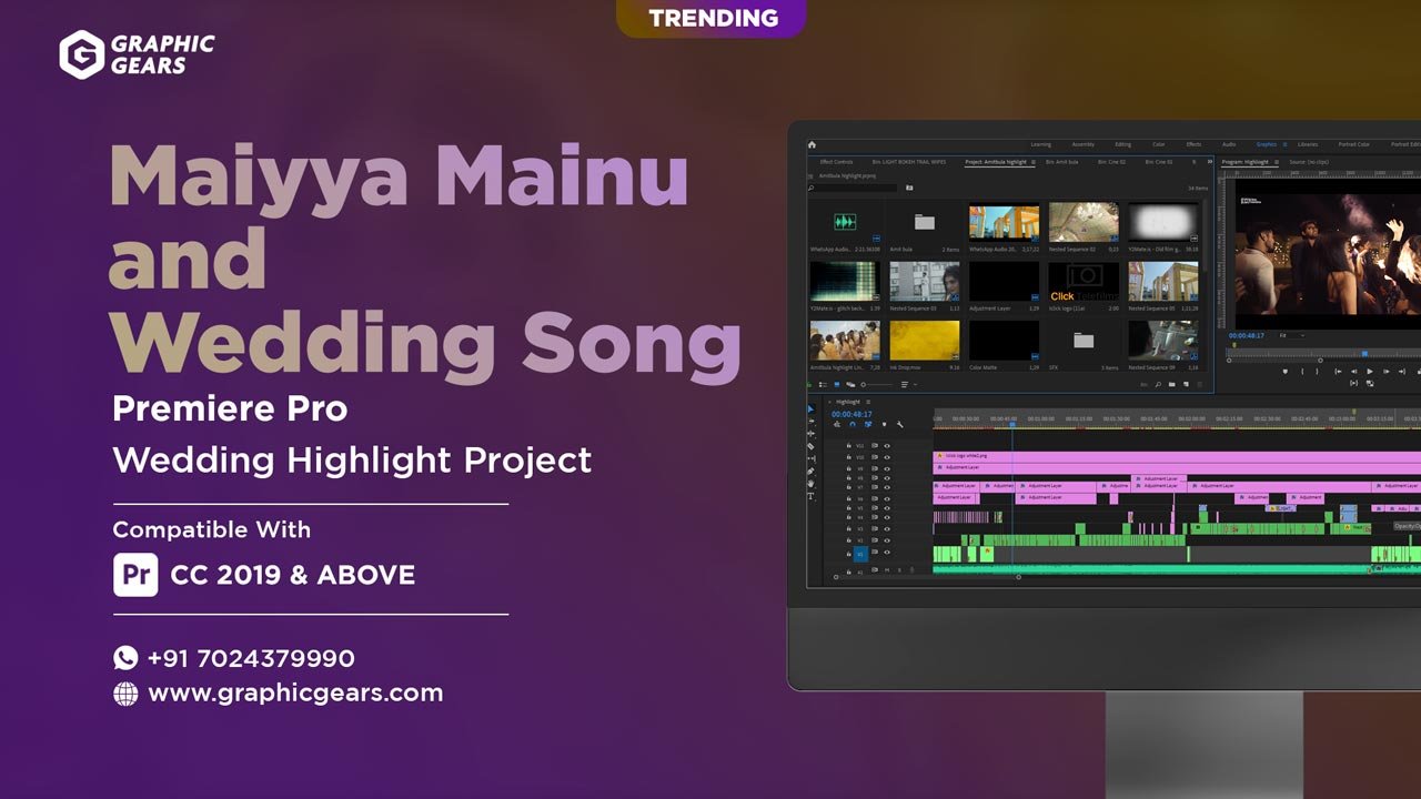 Aaj Sajeya and Wedding Song Wedding Highlight Premiere Pro Project – Cinematic Highlight Project ...