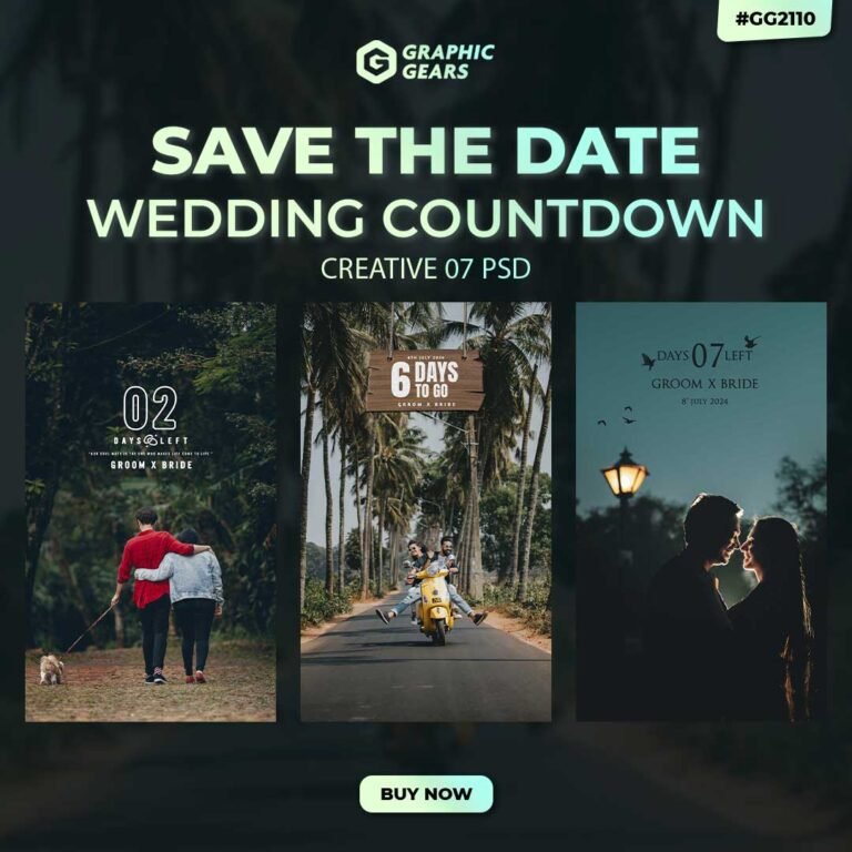 Modern Wedding Countdown – Save The Date PSD - GraphicGears