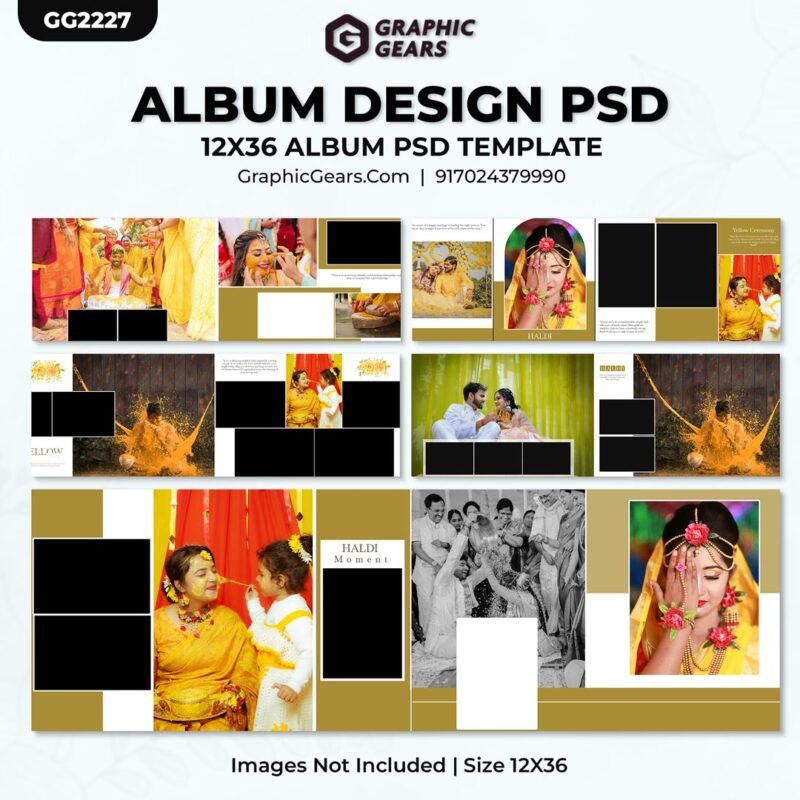Download Wedding Album PSD – Haldi Ceremony Wedding Album Design PSD ...
